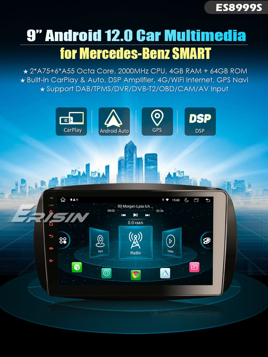 ES8999S 8-Core Android 12.0 Car Stereo GPS Radio For Mercedes-Benz ...