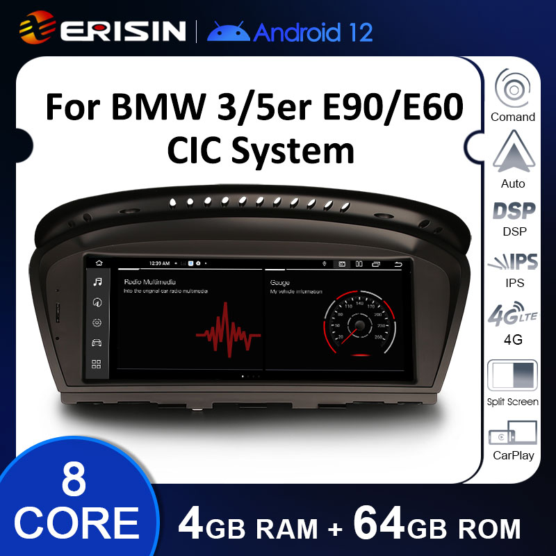 Erisin ES3860I IPS Android 12 Car Stereo GPS For BMW E90 E91 E92 E93 E60 E61 E63 E64 CIC Carplay ...