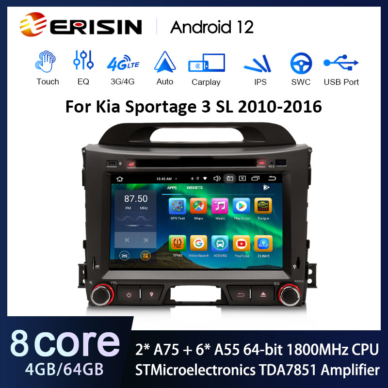 Erisin ES8533S 8" Android 12.0 Kia Sportage 3 SL Car Stereo CarPlay ...