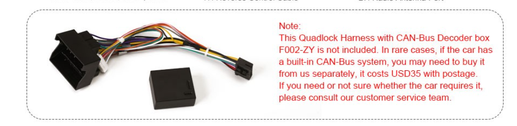 F002-ZY Quadlock Harness with CAN-Bus Decoder box speical for ES5766FBN ...
