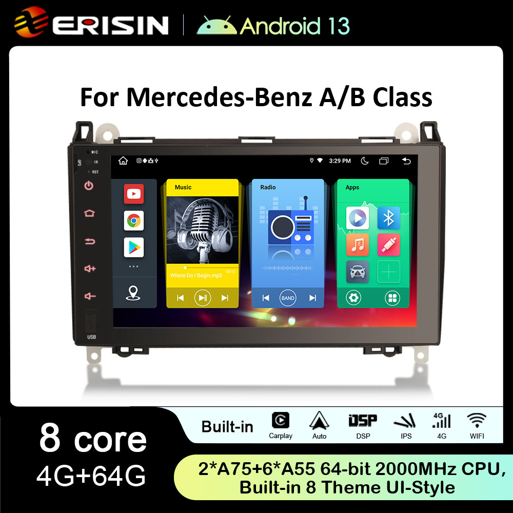 Erisin ES8992B 8 Core Android 13.0 DAB+ DSP Autoradio Wireless CarPlay 4G LTE OBD GPS SWC For ...